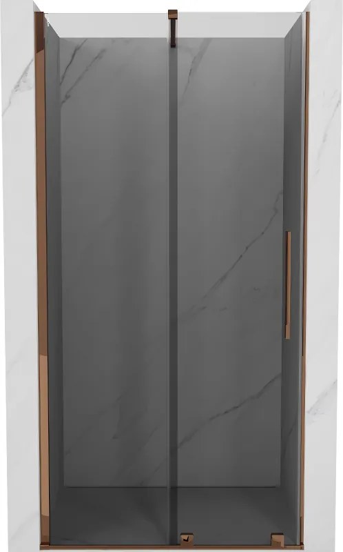 Mexen Velar, posuvné sprchové dveře do otvoru 90 cm, 8mm šedé sklo, růžové zlato, 871-090-000-41-60