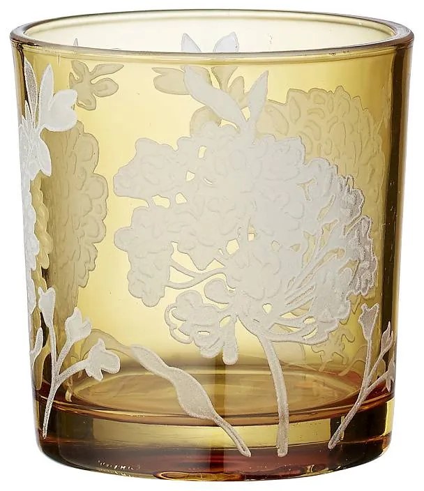 LENE BJERRE Svícen na čajovou svíčku FAYOLA žlutý 7,5 x 8 cm