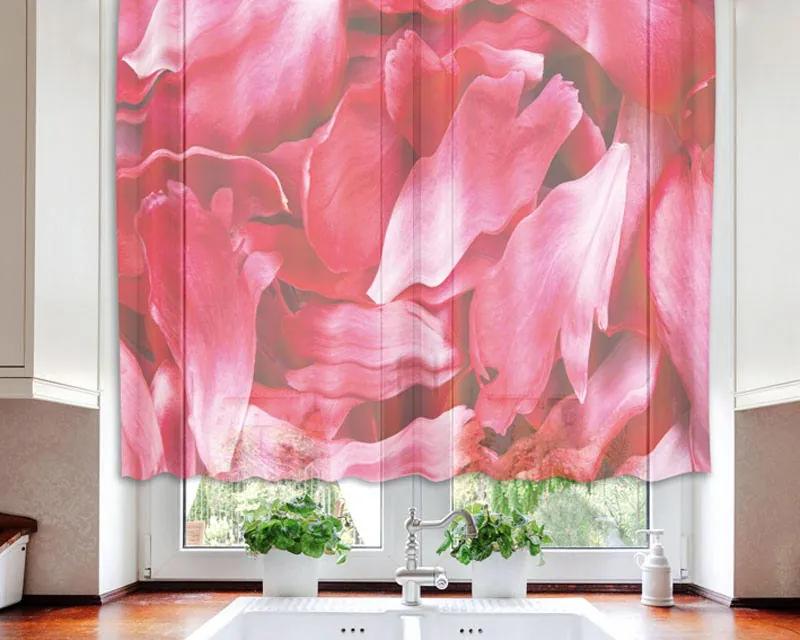 Záclona Red Petals VO-140-018, 140x120 cm | Lepidlo zdarma