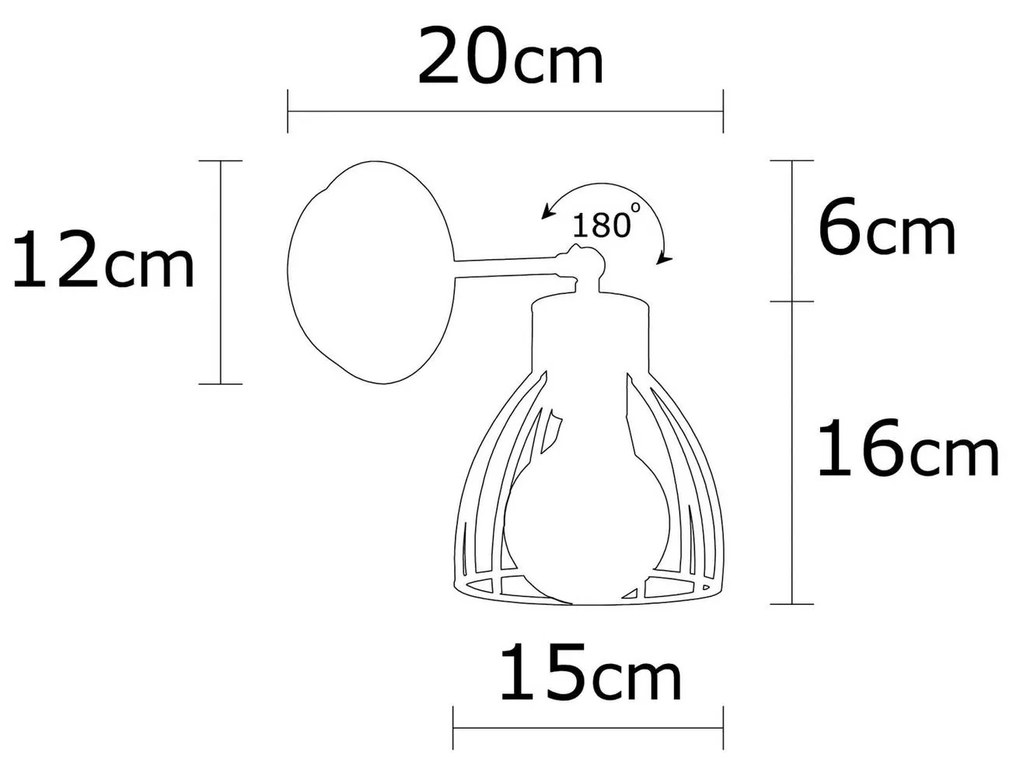 Nástěnné světlo Kemah N-1238 1 zdroj černá/bronz