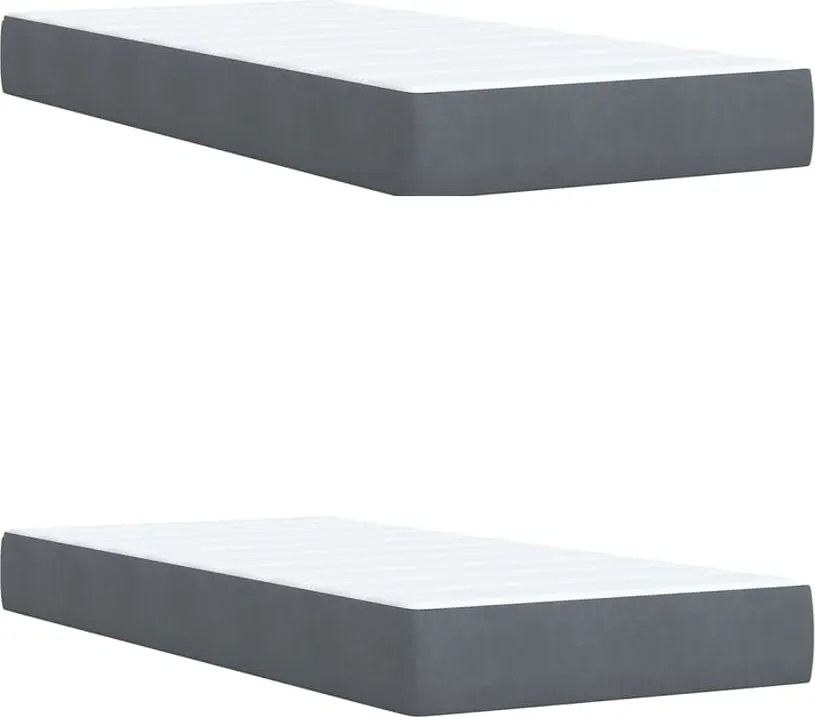 Box spring postel s matrací tmavě šedá 200x200 cm samet 3286409