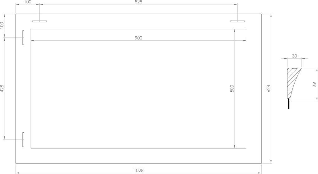 Sapho CORONA 62,8 x 102,8 cm NL721 zrcadlo v rámu champagne Koupelny Bernold