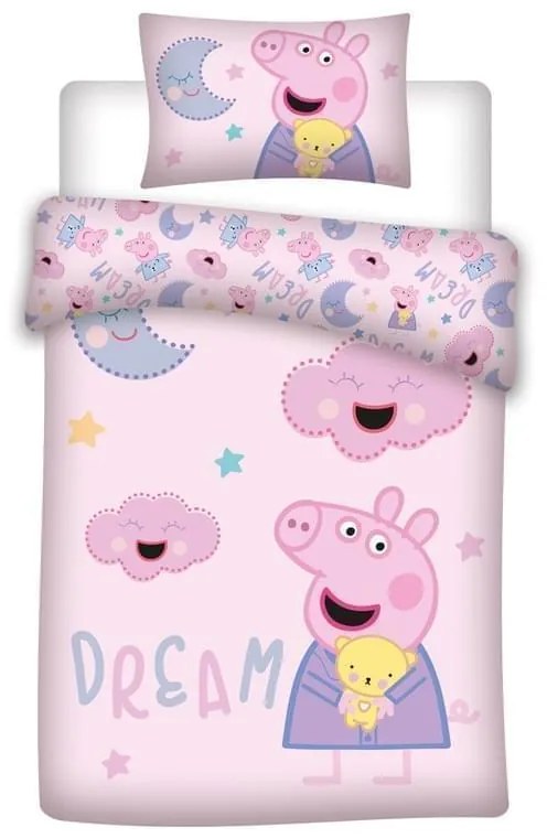 DekorTextil Ložní dětské povlečení bavlněné Peppa Pig Dream - 140 x 200 cm + 70 x 80 cm