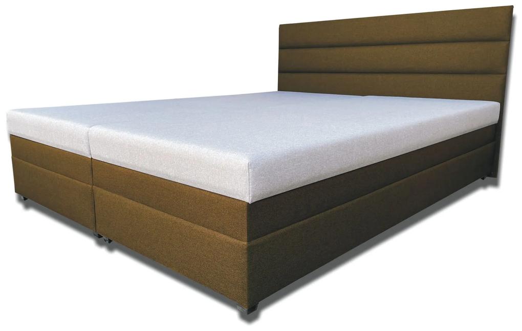 Manželská postel 180 cm Rebeka (s pružinovými matracemi) (čokoládově-hnědá). 1030927