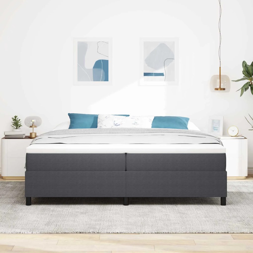 Rám platformy Tmavě šedá 200 x 200 cm Žebrovaná látka 3337428