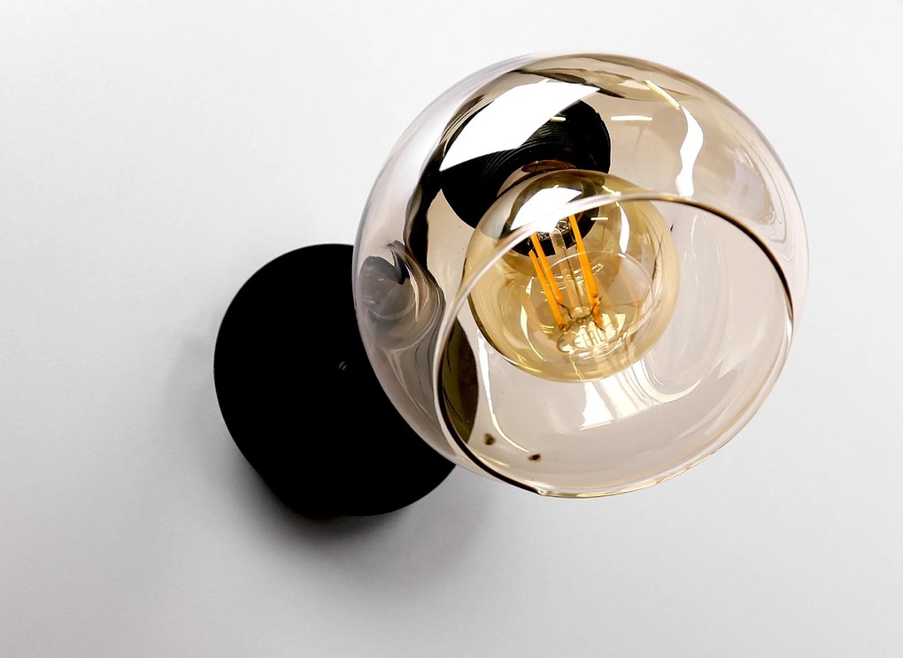 Černo-zlaté nástěnné svítidlo Unica pro žárovku E27  - Candellux