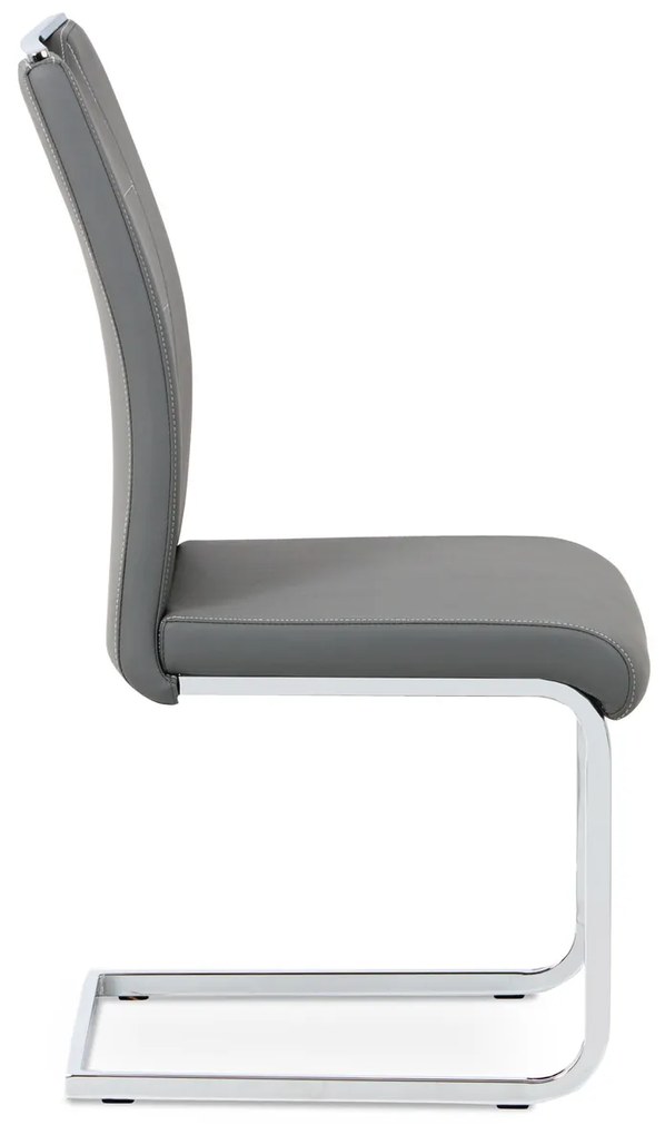 Jídelní židle DCL-411 GREY koženka šedá, chrom