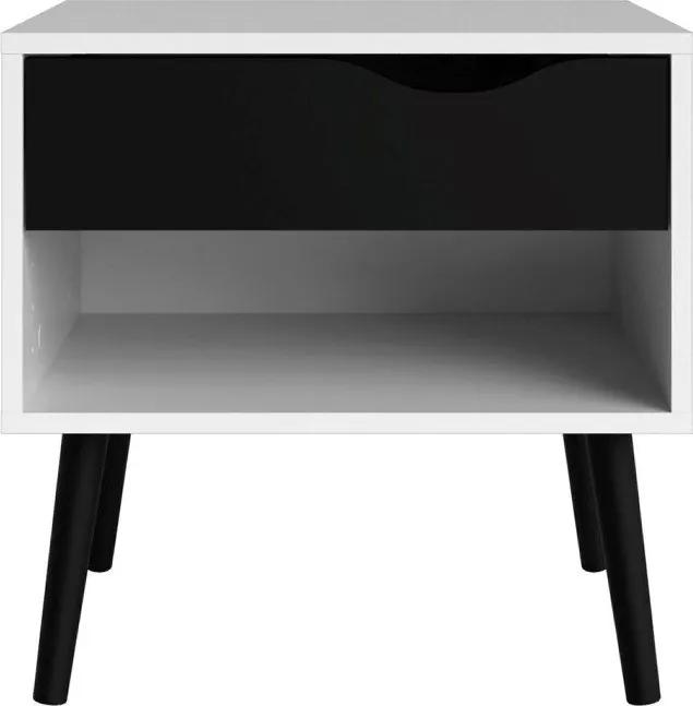 Falco Noční stolek Retro 394 bílá/černá