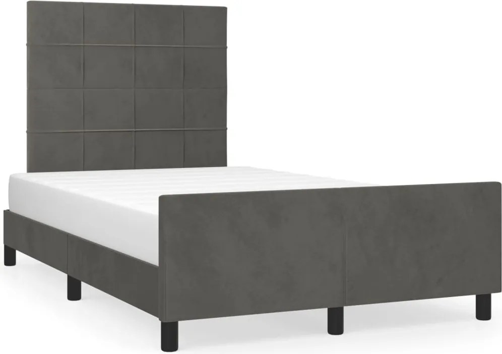 Rám postele bez matrací tmavě šedá 120x190 cm samet 3270579