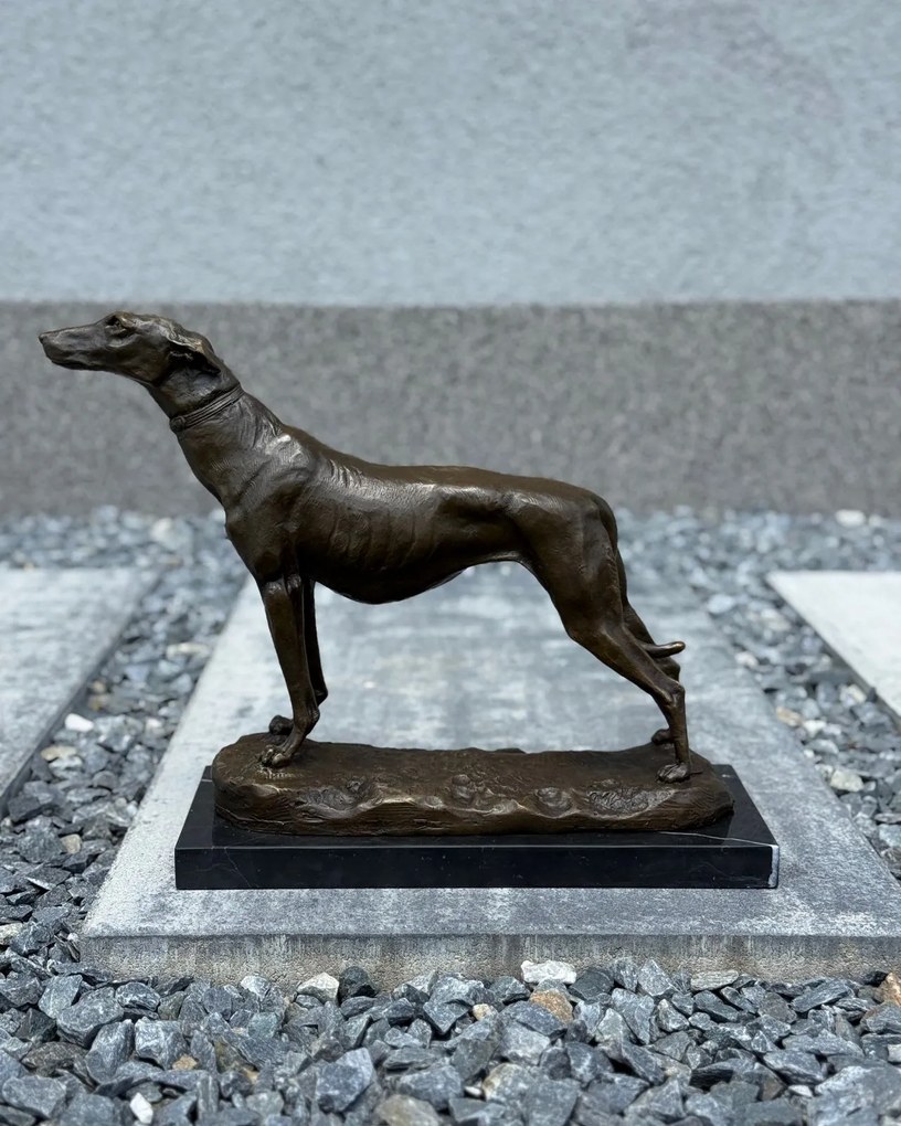 Bronzová socha - Greyhound soška loveckého psa