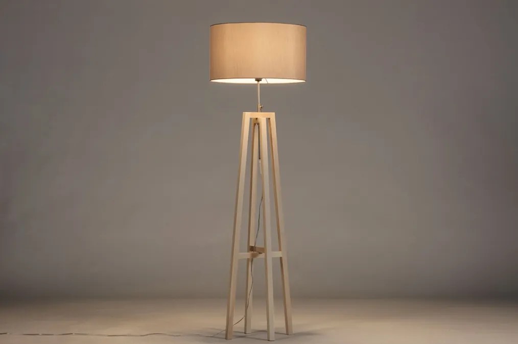 Stojací designová lampa Paola Grey Maison and Natur Wood