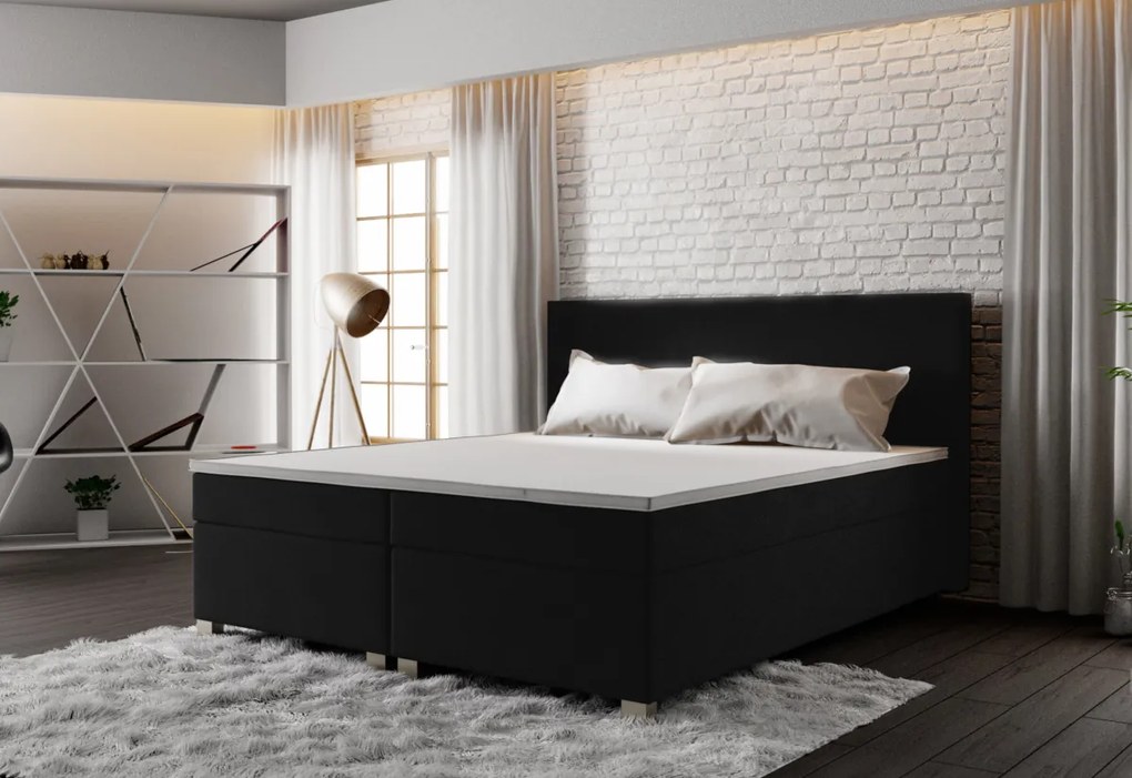 Postel Boxspring SIMPLE + rošt + matrace + topper, 160x200, cosmic 14