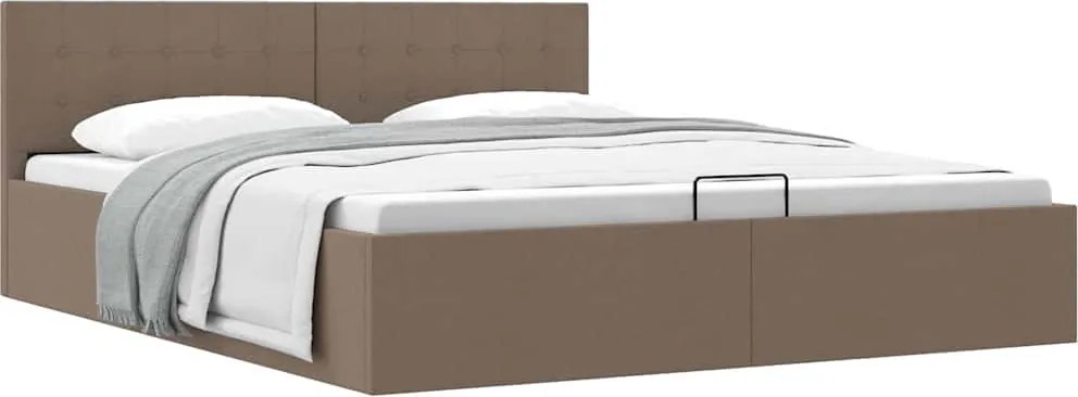 Rám postele s úložným prostorem taupe textil 180 x 200 cm 285599