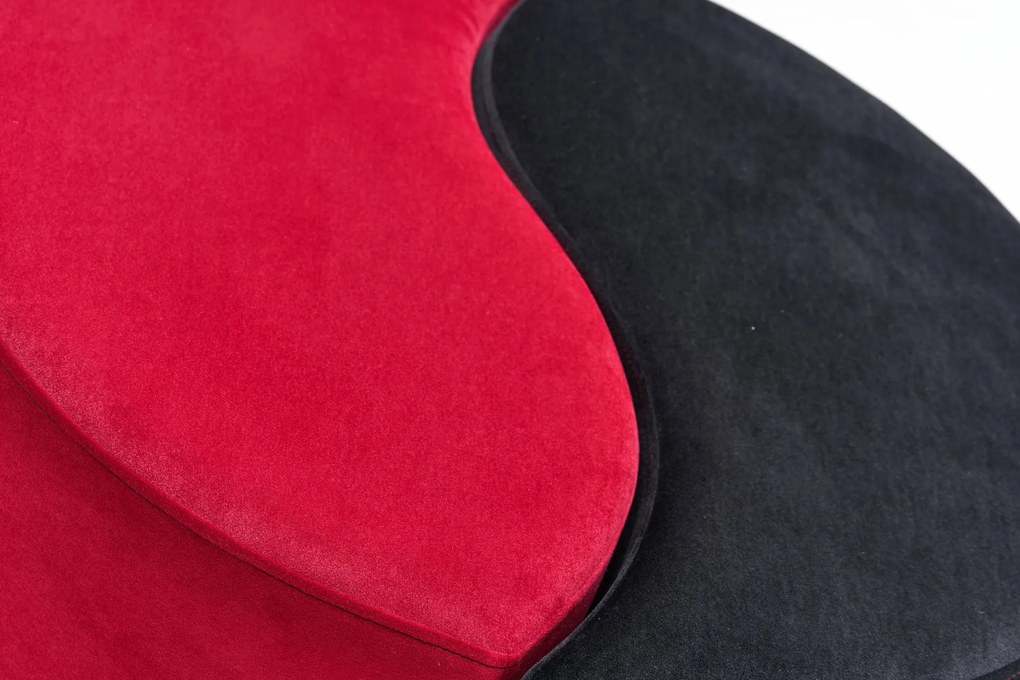 Atelier del Sofa Taburet Alis Puf - Red, Black, Černá, Červená