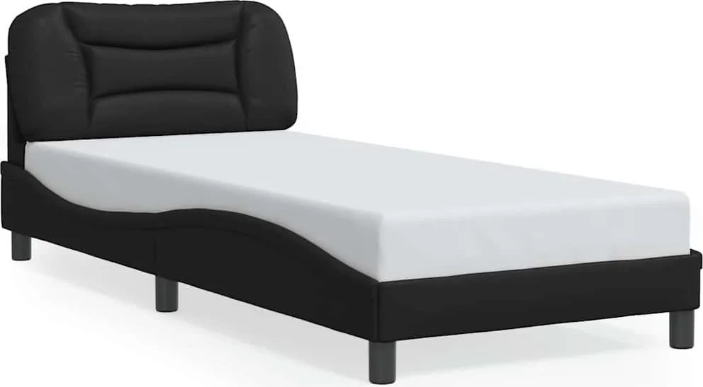 Rám postele bez matrace Hvar černý 90x200 cm umělá kůže 3207974
