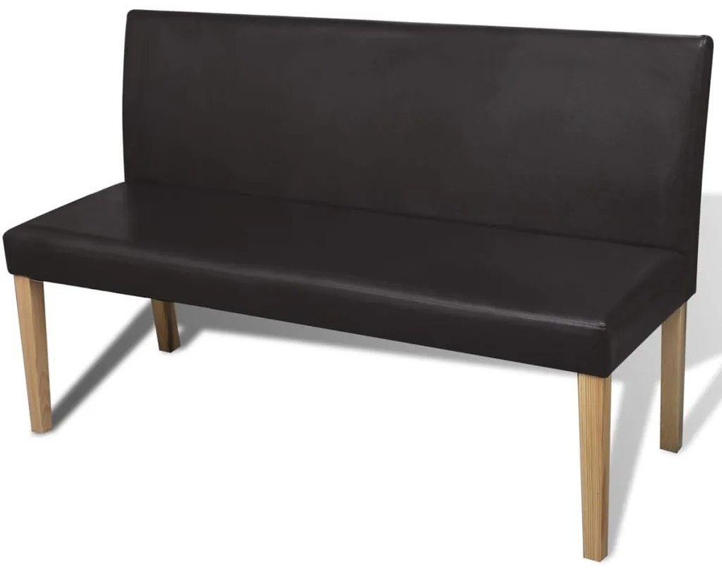 Lavice 139,5 cm tmavě hnědá umělá kůže 241347