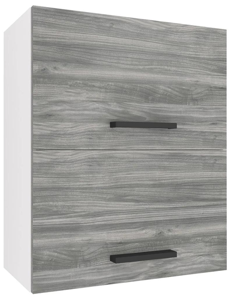 Kuchyňská skříňka Belini horní 60 cm šedý antracit Glamour Wood  TOR SGP2-60/1/WT/GW1/0/B1