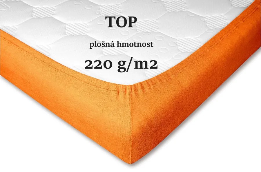 DADKA Froté prostěradlo pomeranč Rozměr 120x220x20