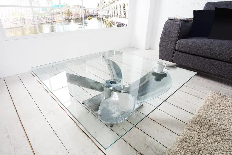 Noble Home Stříbrný konferenční stolek Ocean