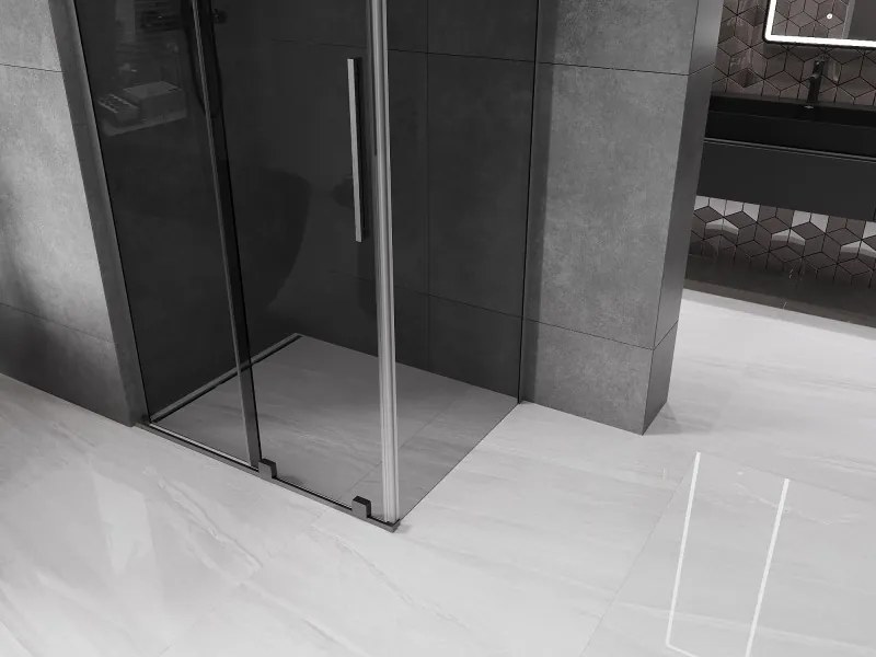 Mexen Velar L, sprchový kout s posuvnými dveřmi 110 x 70 cm, 8mm šedé sklo, grafit broušený, 871-110-070-43-66