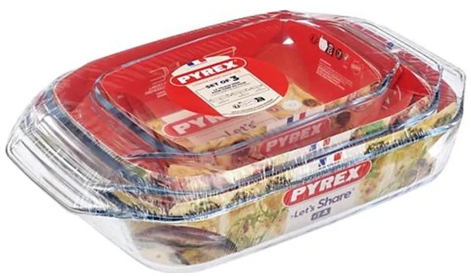 SADA 3x Pekáč PYREX 1,4/3/4 l