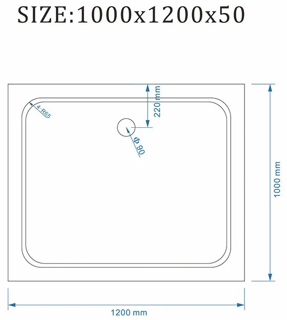 BPS-koupelny Obdélníková akrylátová sprchová vanička HYD-OSV-ST06C 120x100 černá