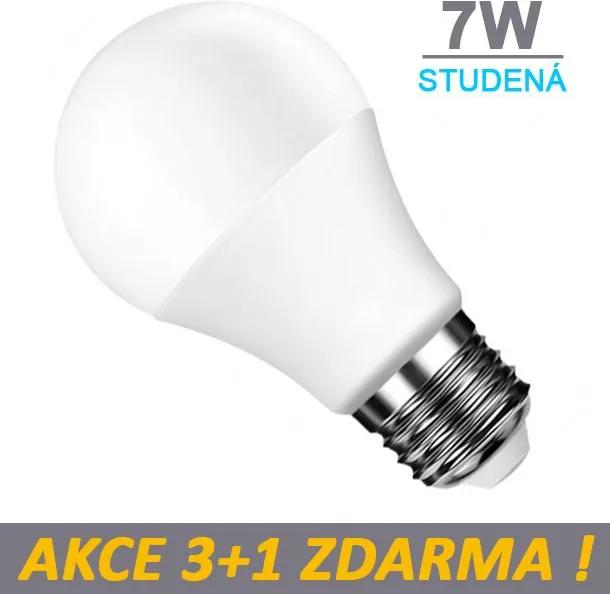 Optonica LED žárovka 7W 560lm E27 STUDENÁ, 3+1 ZDARMA