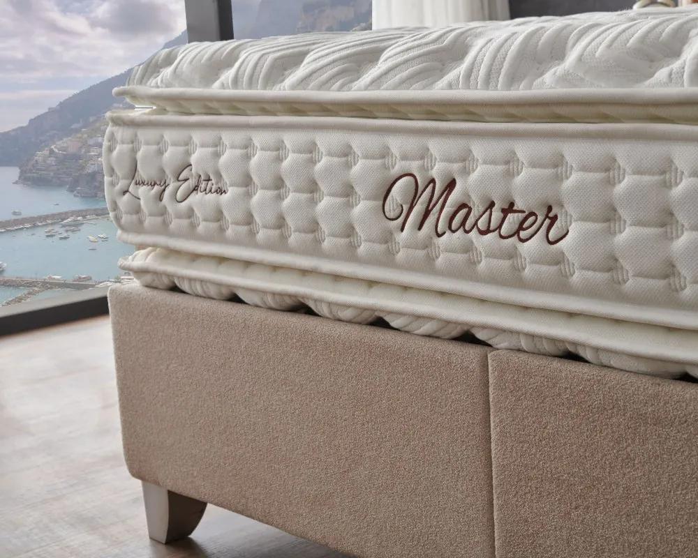 Čalouněná postel MASTER s matrací - růžová 160 × 200 cm