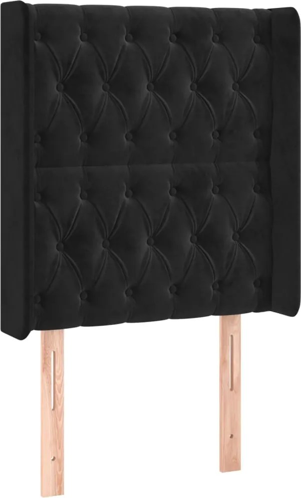 Box spring postel s matrací a LED černá 80 x 200 cm samet 3139711