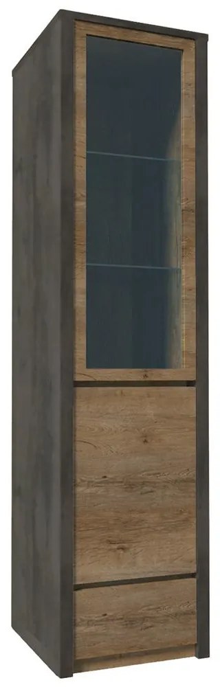 MONTANA s | vitrína W1D | 50 cm | lefkas/smooth grey | AKČNÍ CENA