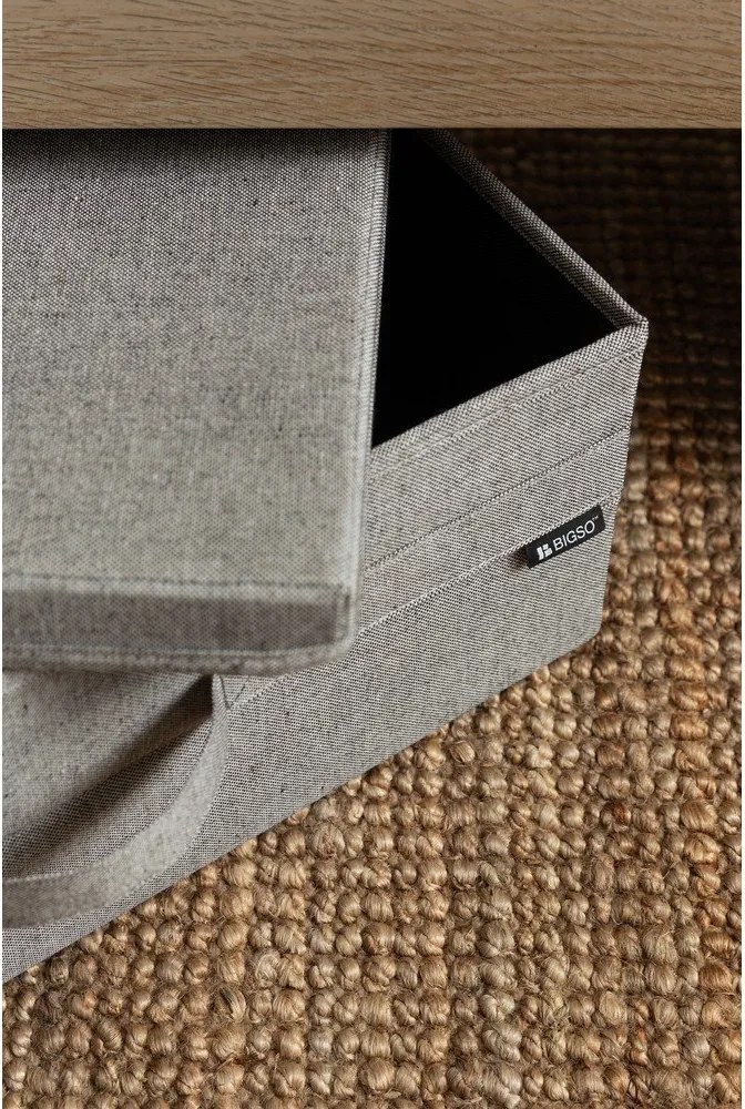 Šedý látkový úložný box s víkem 46x56x16 cm Soft Storage Low – Bigso
