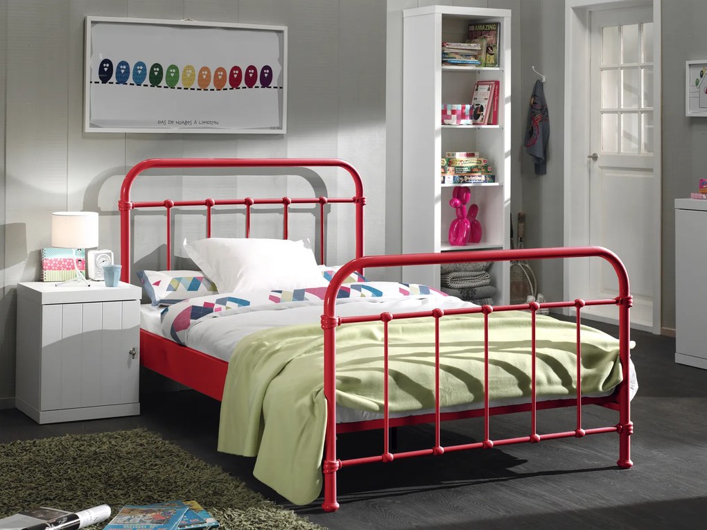 Aldo Kovová dětská postel New York 120 cm červená