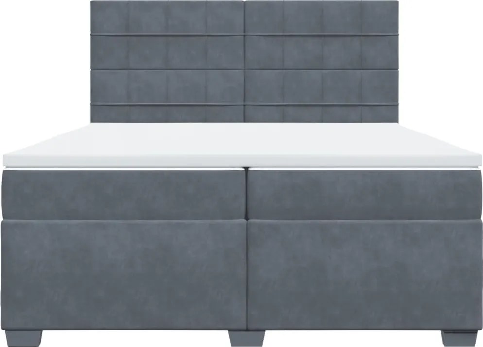 Box spring postel s matrací tmavě šedá 200x200 cm samet 3291003