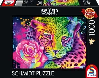 SCHMIDT Puzzle Neon: Leopard / 1000 dílků
