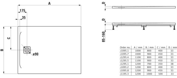 LAUFEN H2109580000001 - Sprchová vanička obdélníková PRO 120x90 cm marbond/bílá
