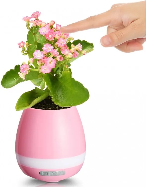 Cenocco Bluetooth reproduktor/hrající květináč Music Pot - růžový