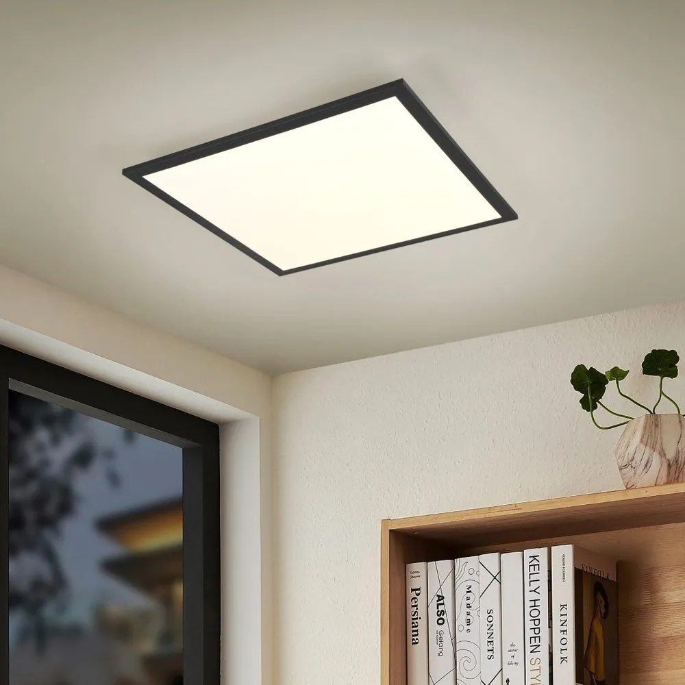 Černé LED stropní svítidlo 29.5x29.5 cm Beta – Reality