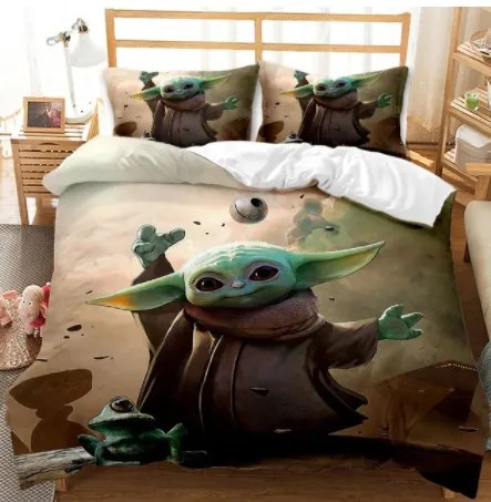 3-dílné ložní povlečení Star Wars Yoda 3D Varianta: YODA 6, Velikost: EU Double (200cmx200cm)