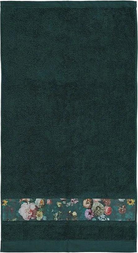 Ručník Fleur 70 x 140 cm tmavě zelený