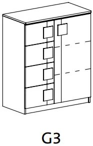 Casarredo GIMMI G3 komoda antracit/bílá