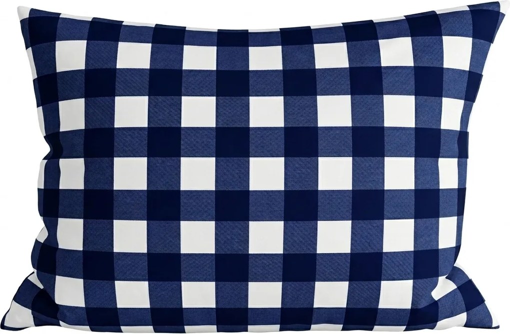Povlak na polštář z mikrovlákna NAVY GINGHAM 50x70 cm, modro-bílý