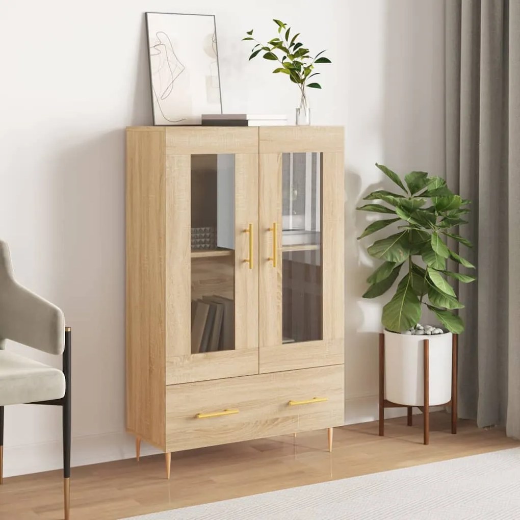 Skříň highboard dub sonoma 69,5 x 31 x 115 cm kompozitní dřevo