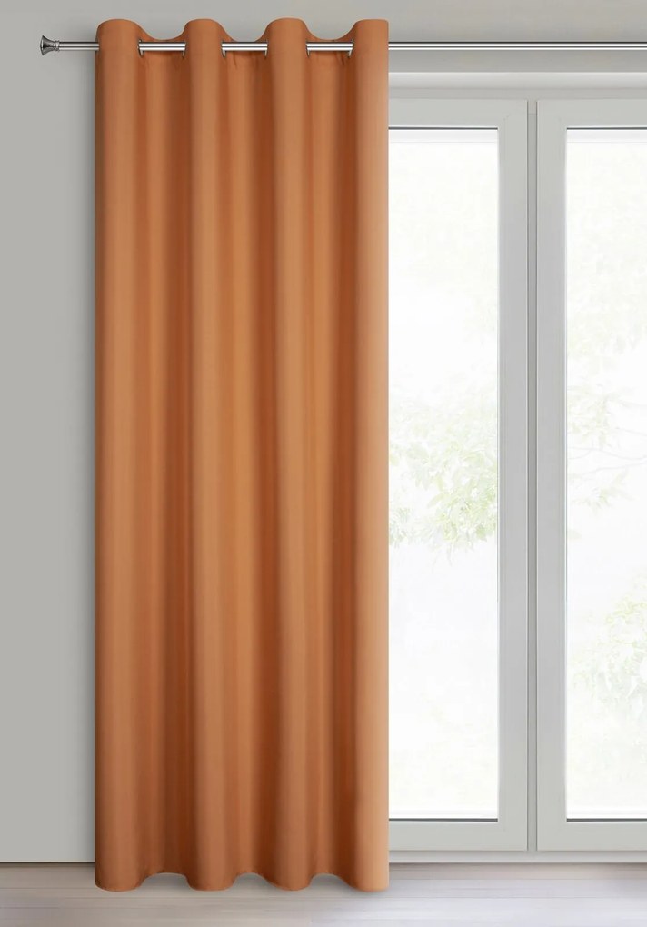 ZÁVĚS NA KROUŽCÍCH RITA 140X250 CM ORANŽOVÁ