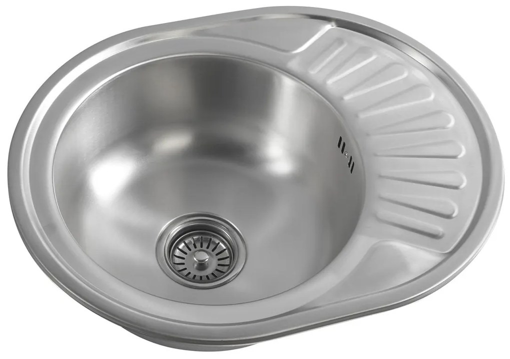Aqualine vestavný dřez s odkapem 57 x 18 x 45 cm nerezový AQ5745B
