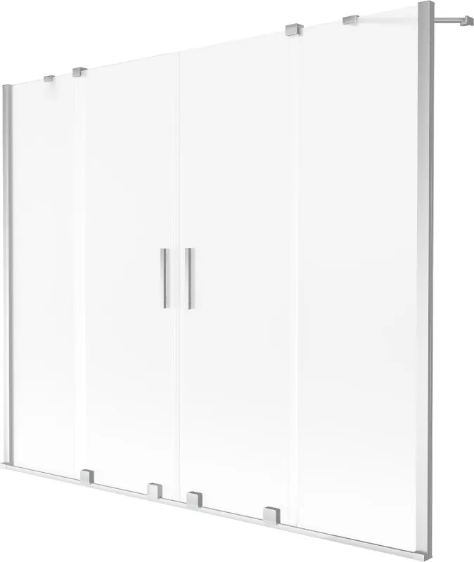 Mexen, Mexen Velar Duo parawan nawannowy 2-skrzydłowy rozsuwany 170 x 150 cm, szron, chrom - 896-170-000-32-01