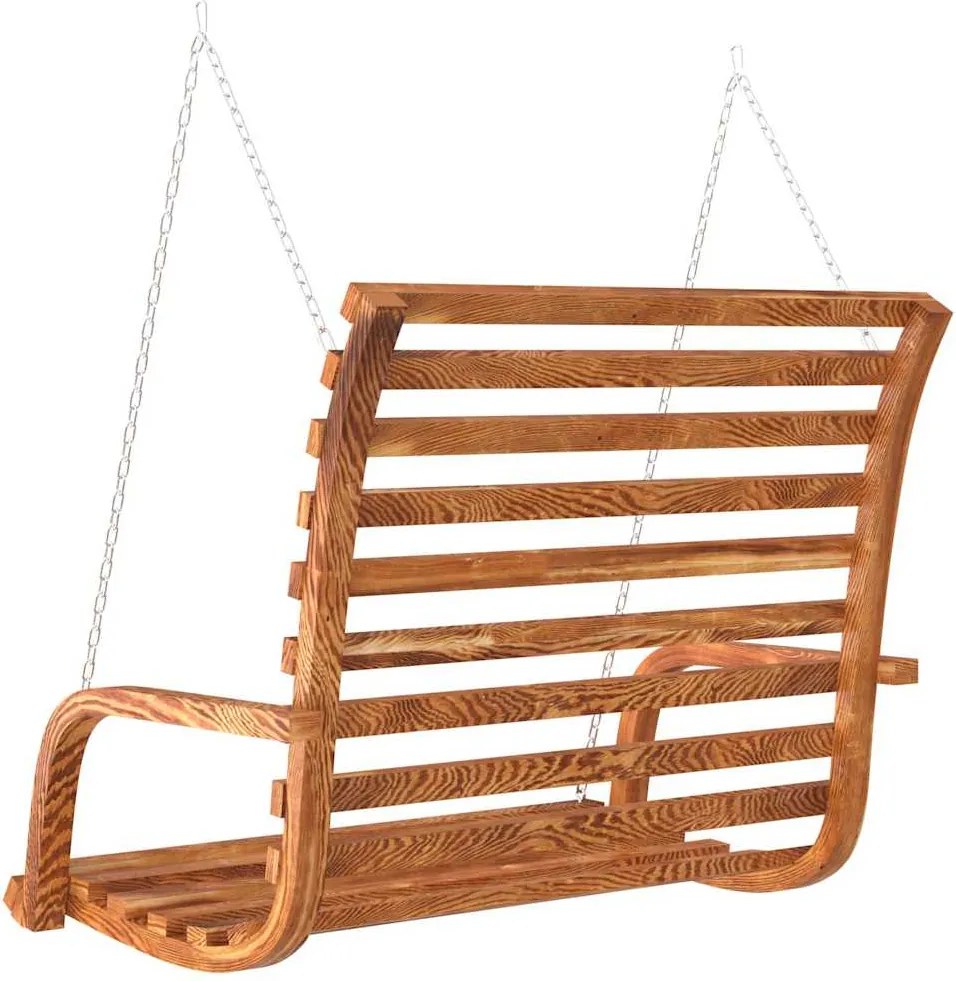 Houpací lavice ohýbané dřevo s teakovou úpravou 126x63x92 cm 313940