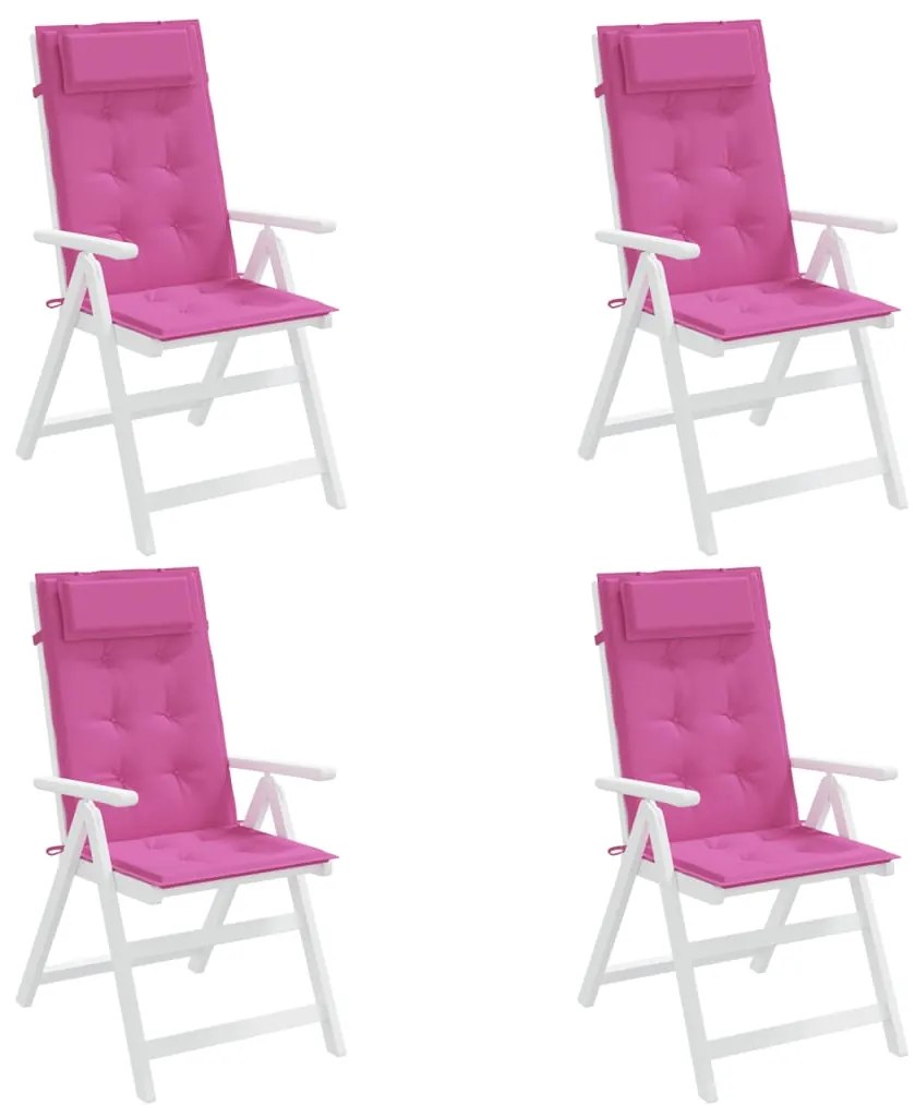 Podušky na židli s vysokým opěradlem 4 ks růžové látka oxford - Default Title