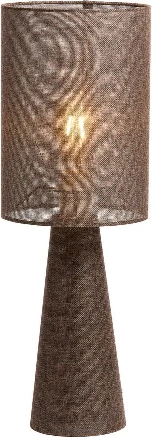 Hnědá stolní lampa s textilním stínidlem (výška 58 cm) Micky – Light & Living