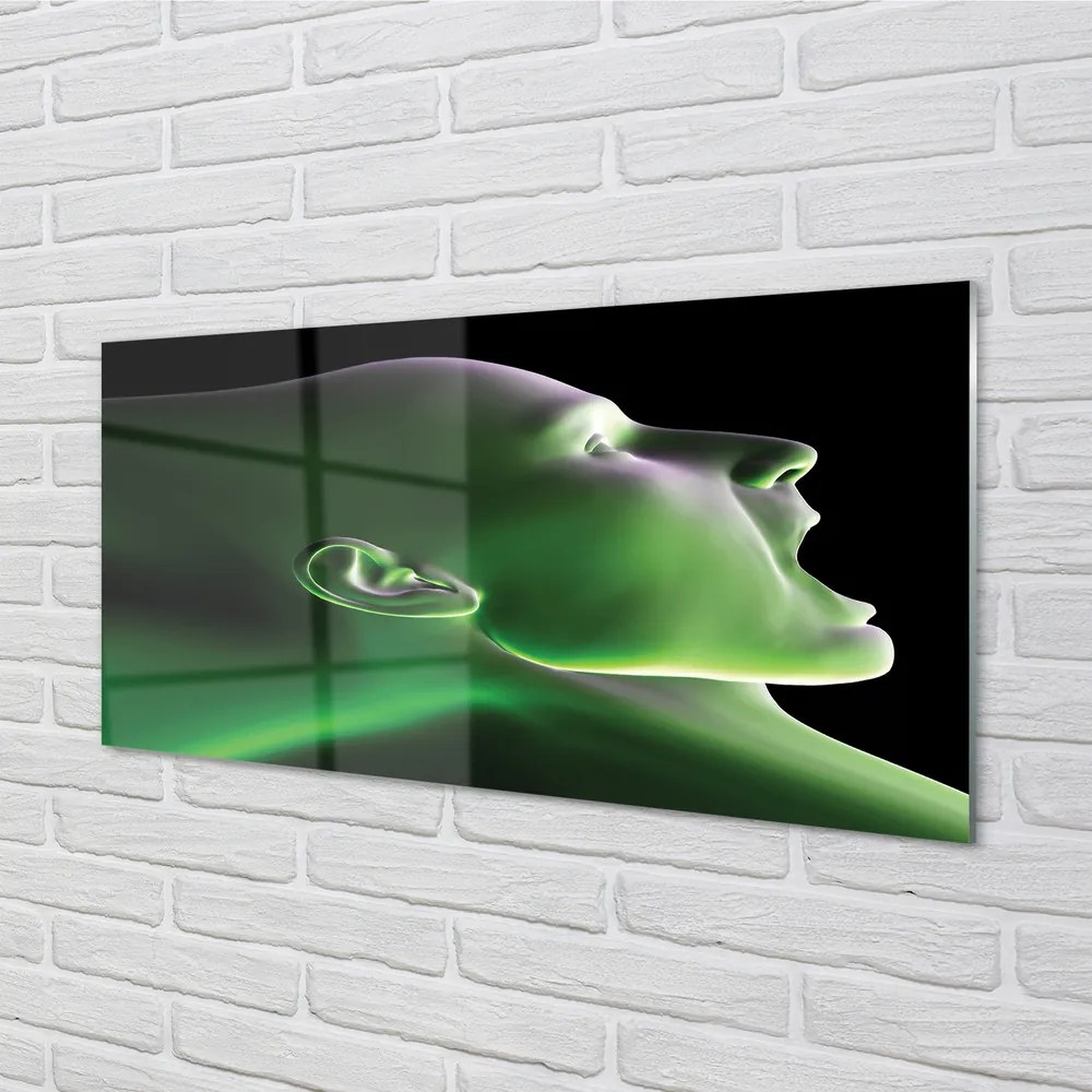 akrylový obraz V čele muž zelenou 125x50 cm