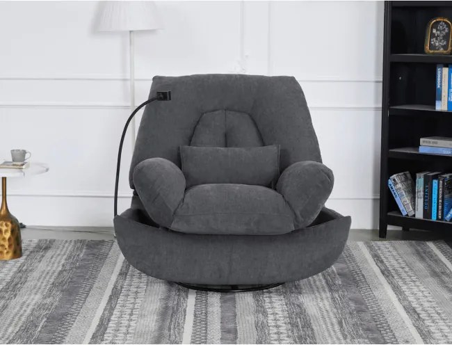 Polohovací křeslo šedé, elektrické TV-7089 GREY2